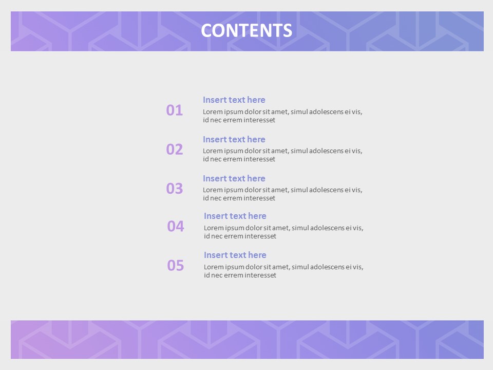 Free PPT Template - Purple Gradation With 3D Patterns