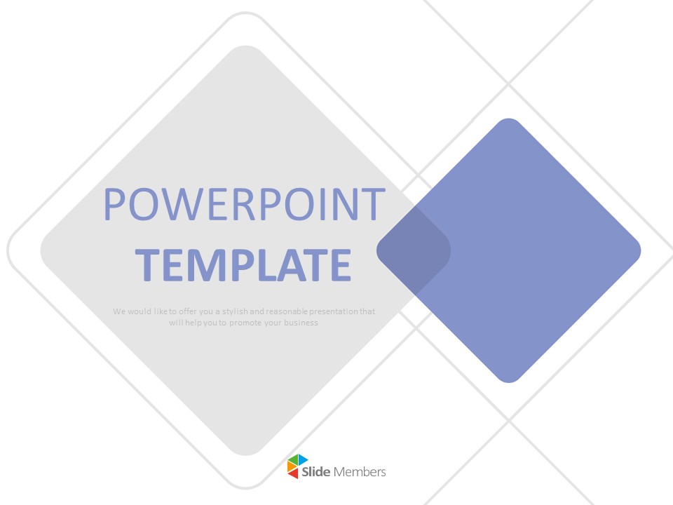 Gray and Blue Diamonds - Free Powerpoint Template