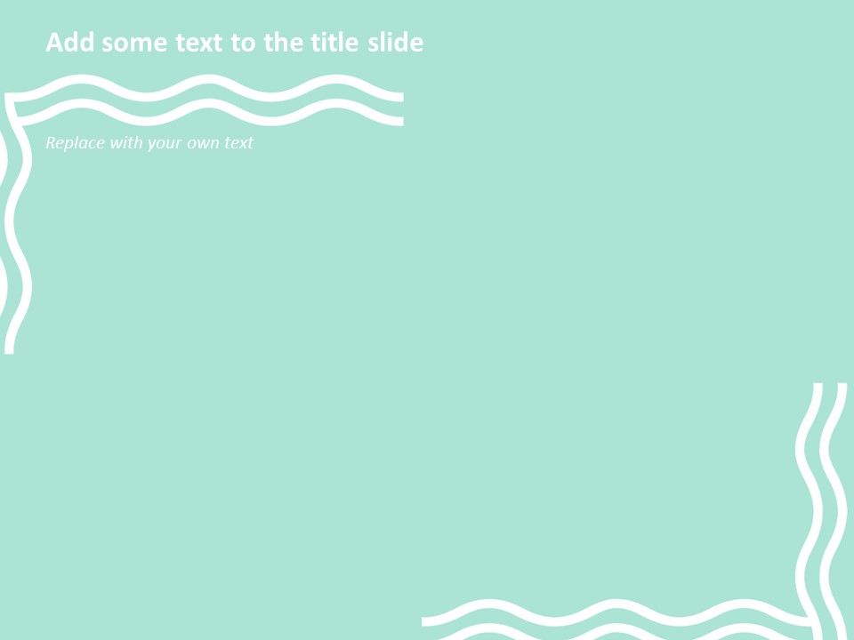 Two Wavy Lines on Mint Background - Free PPT Template
