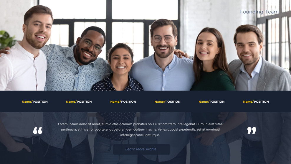 Founding Team pitch deck design