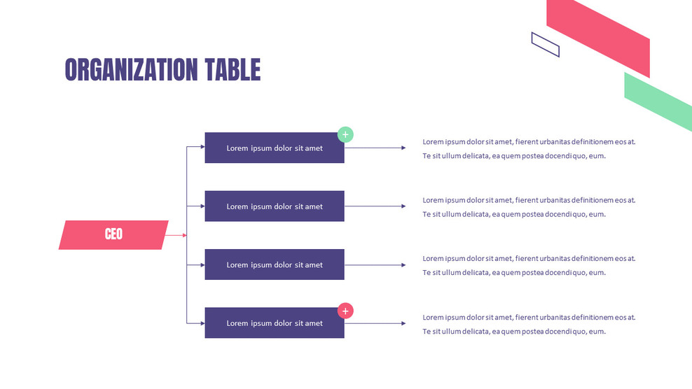 Organization Table Template Design