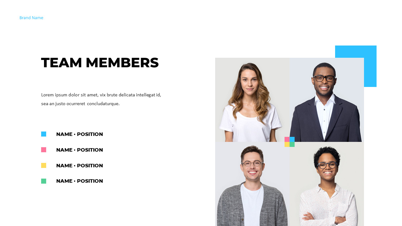 Miembros del equipo Diapositivas de presentación