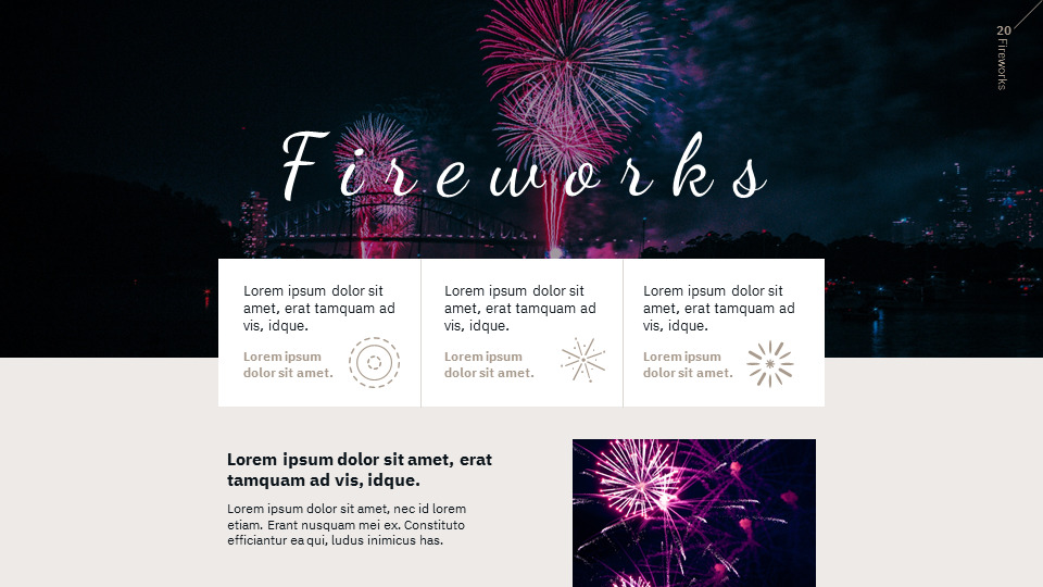 Fireworks Festival Easy Google Slides Template