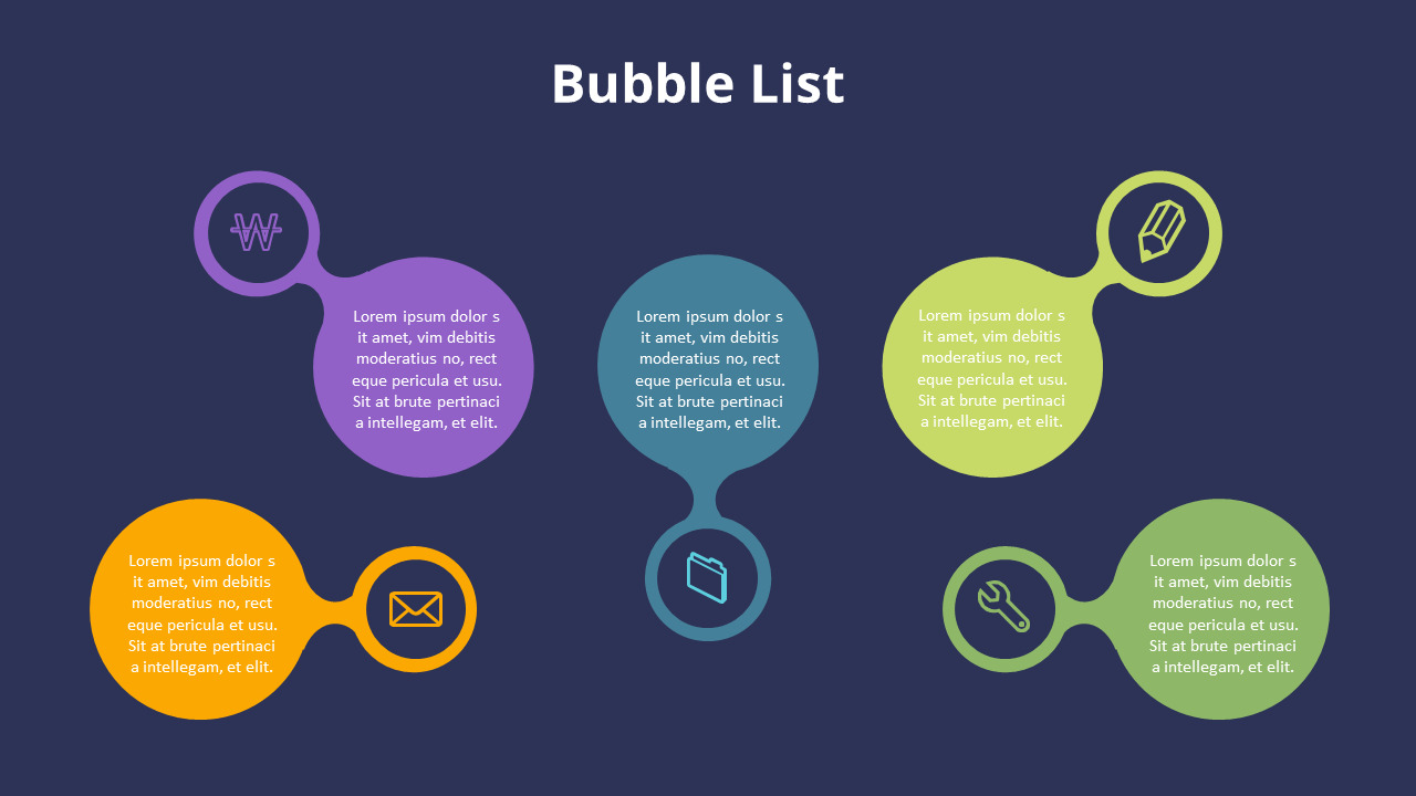 Connected Circles List Diagram