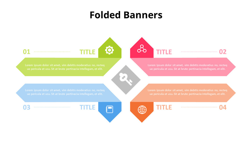 Folded Paper List Inforgraphic Diagram