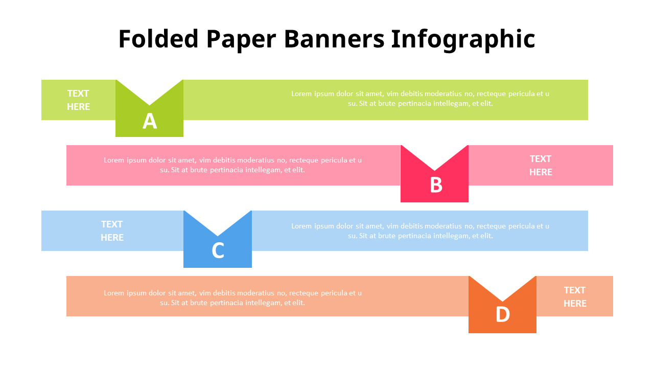 Folded Paper List Inforgraphic Diagram
