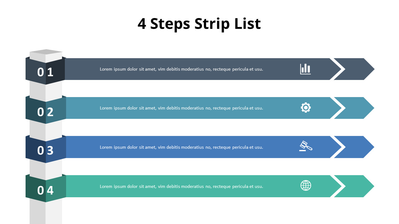 Four Text Box List Diagram