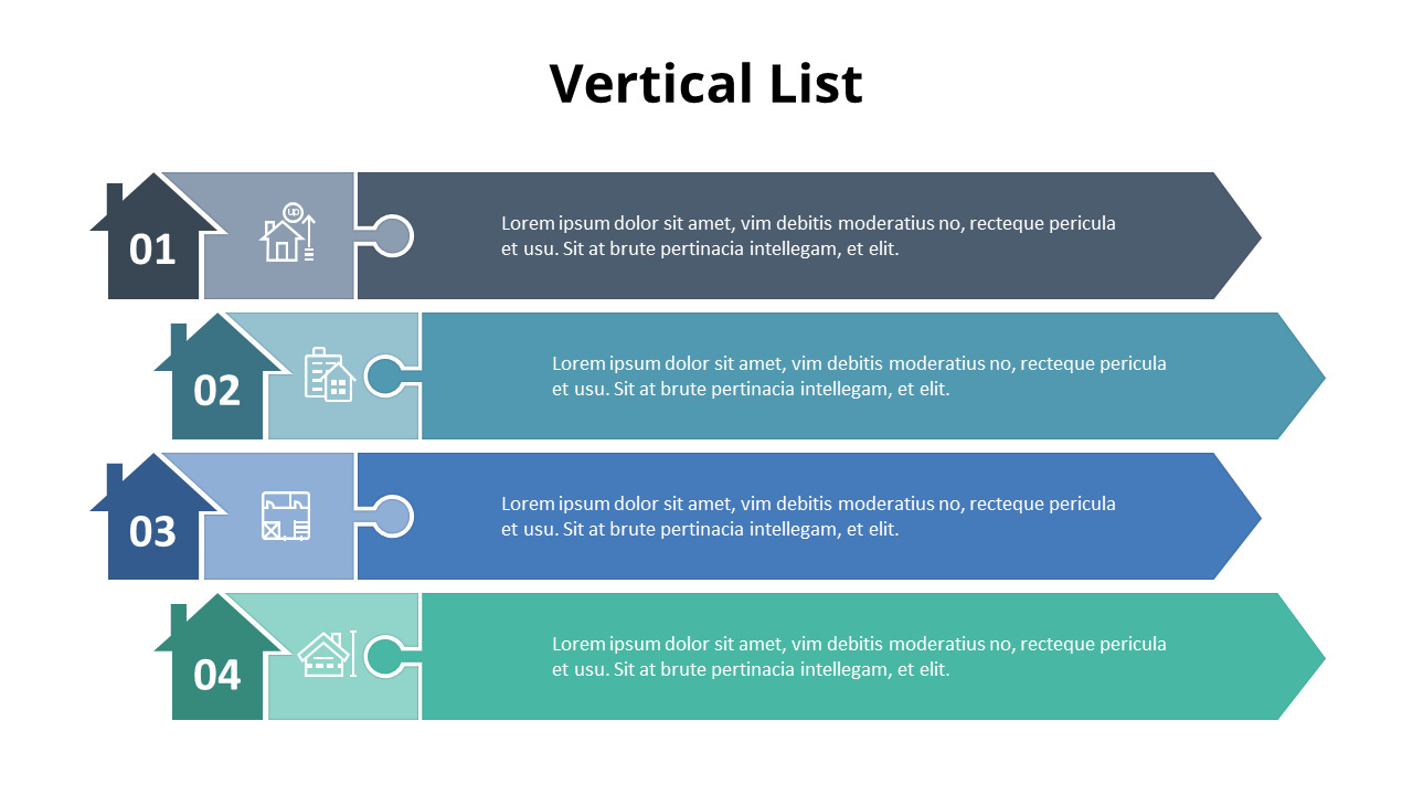 Four Text Box List Diagram