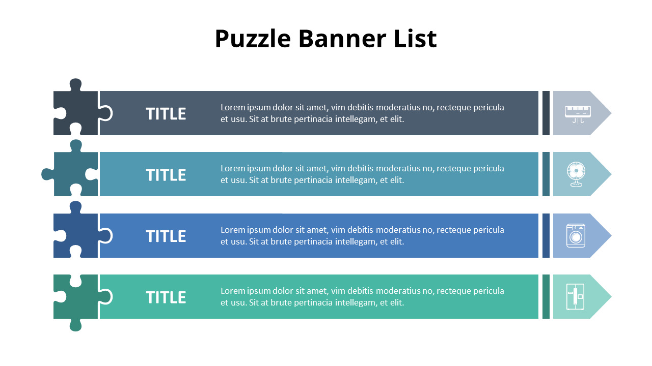 Four Text Box List Diagram