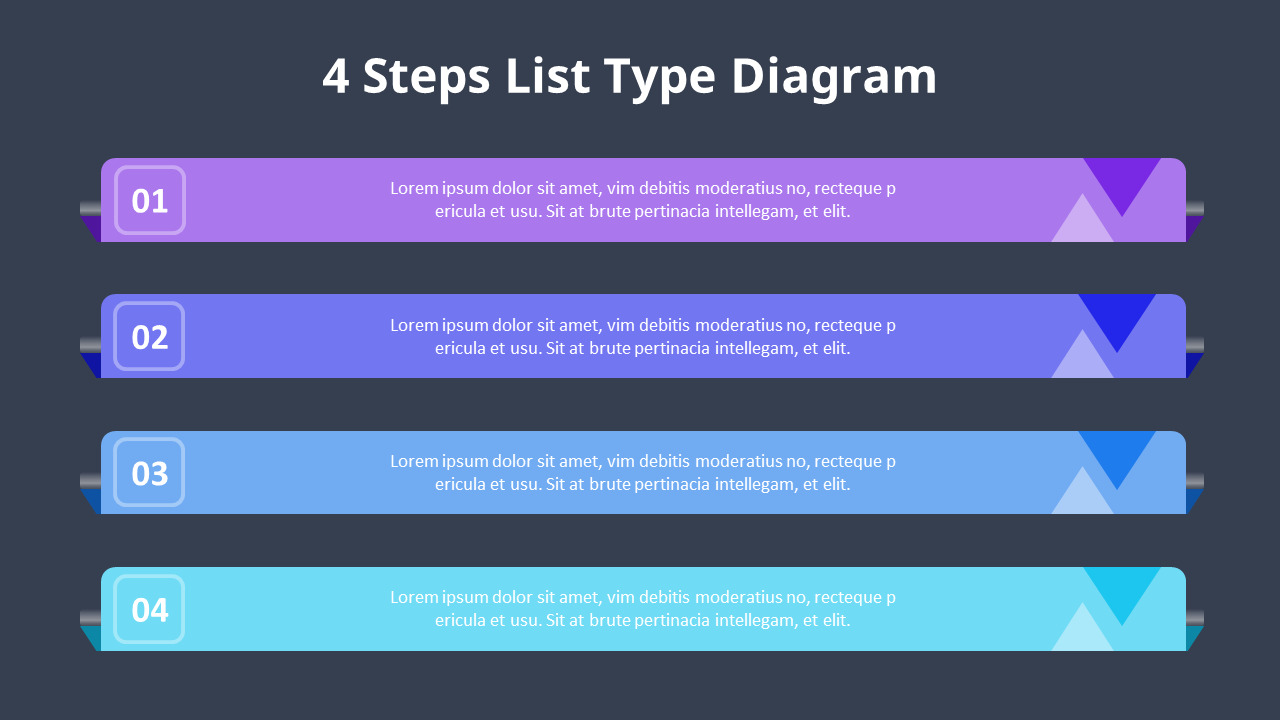Four Text Box List Diagram