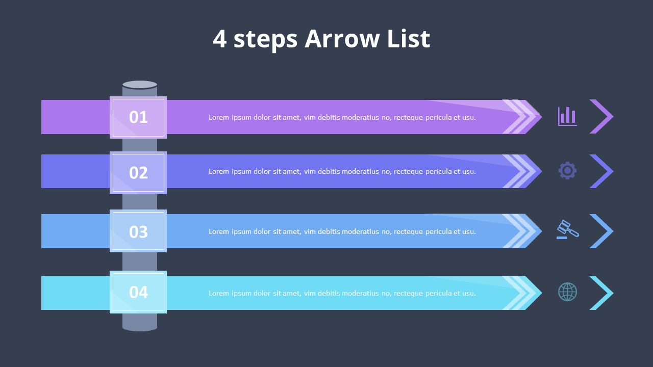 Four Text Box List Diagram