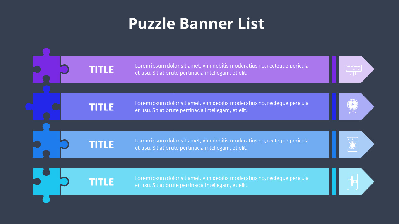 Four Text Box List Diagram