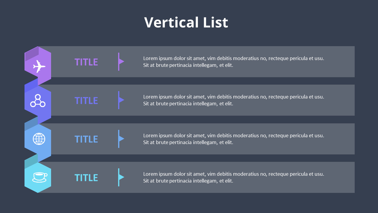 Four Text Box List Diagram
