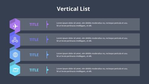 Four Text Box List Diagram