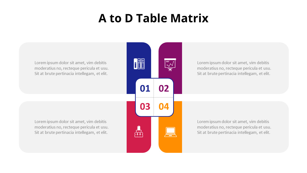 Diagrama de matriz de tabla de cuadrícula