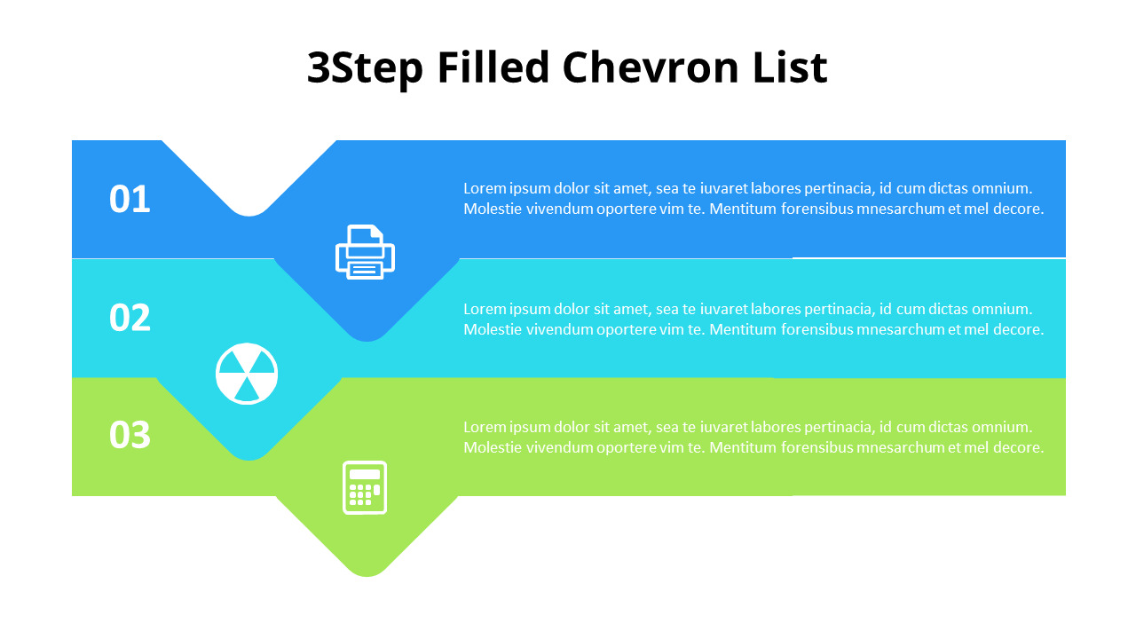 Three Text Box List Diagram