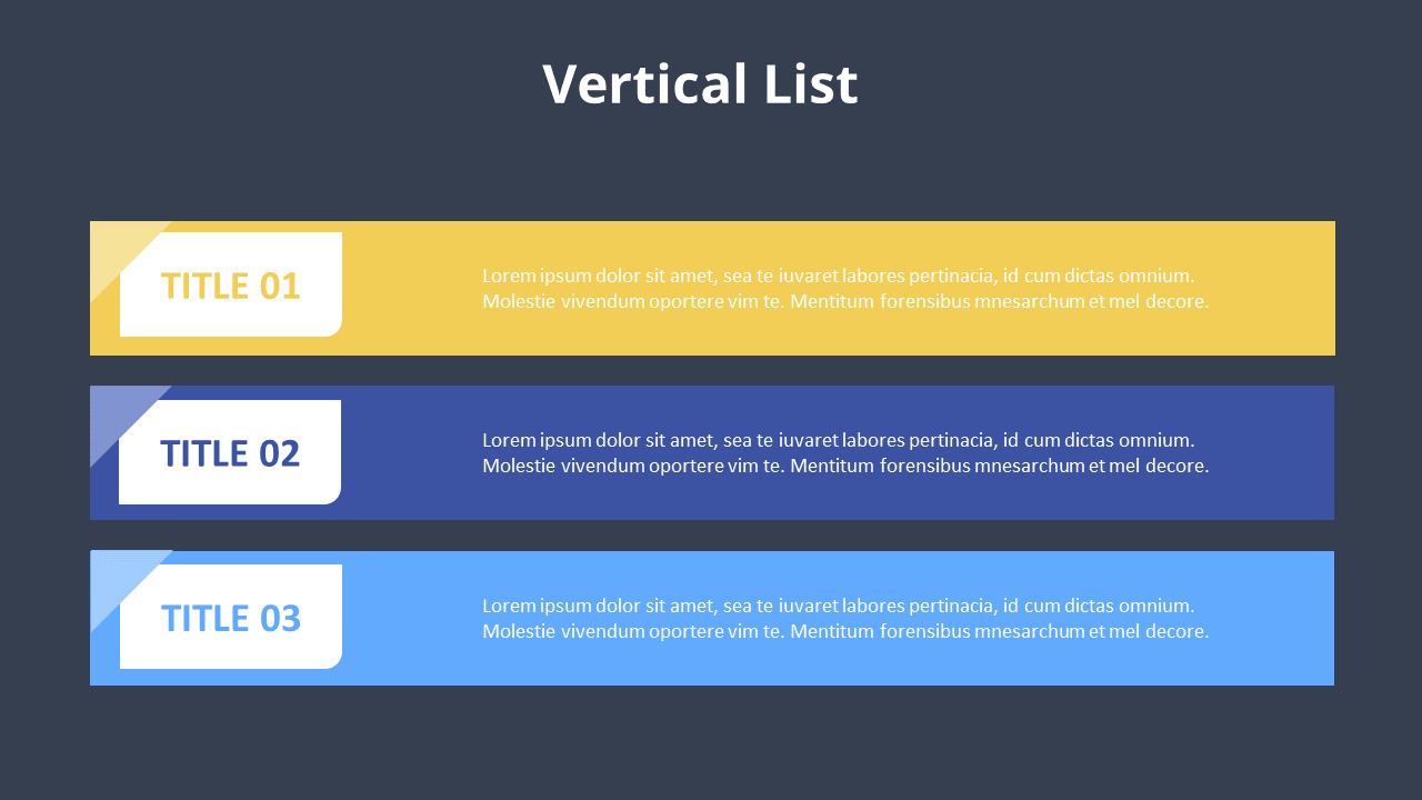 Three Text Box List Diagram