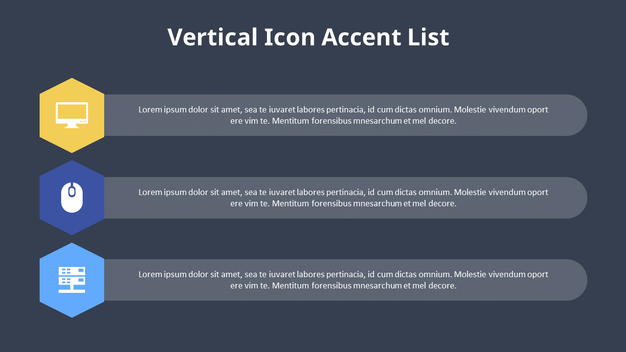 Three Text Box List Diagram