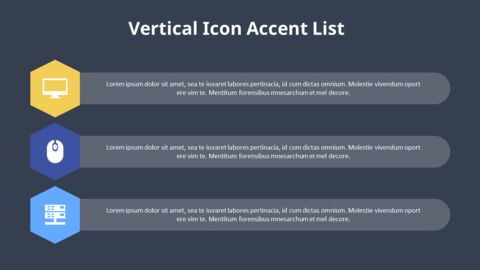 Three Text Box List Diagram