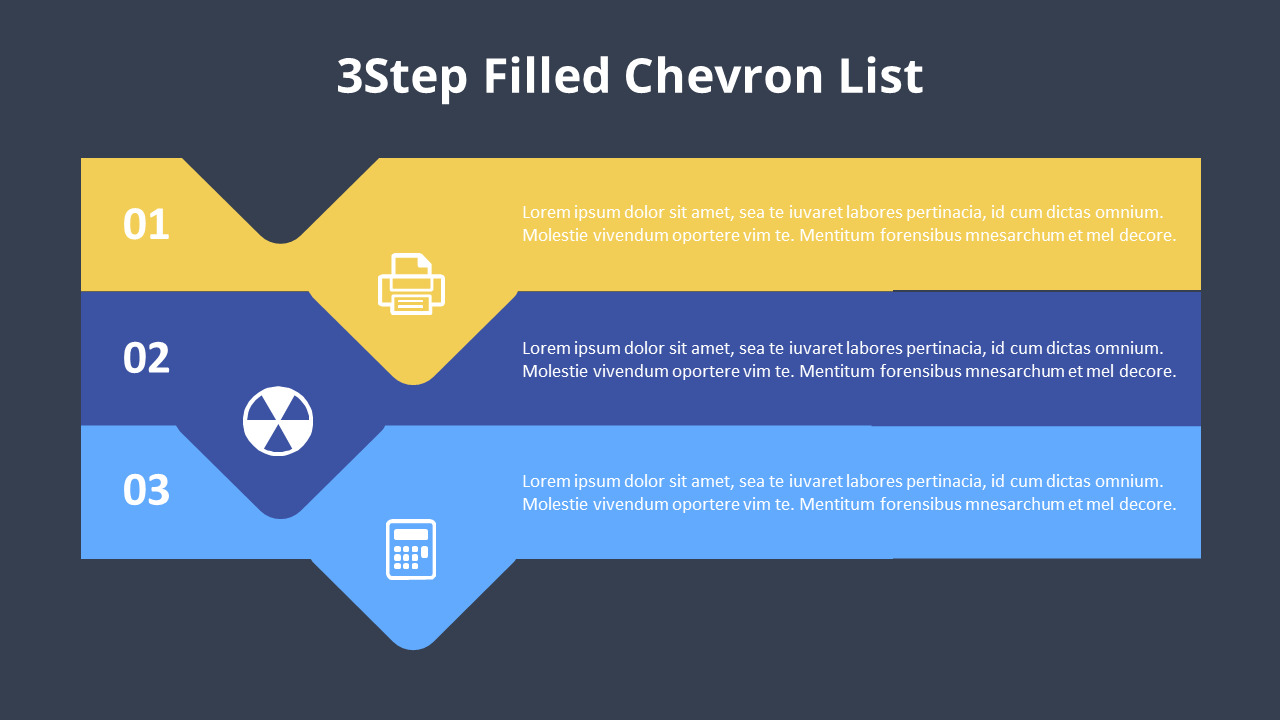 Three Text Box List Diagram