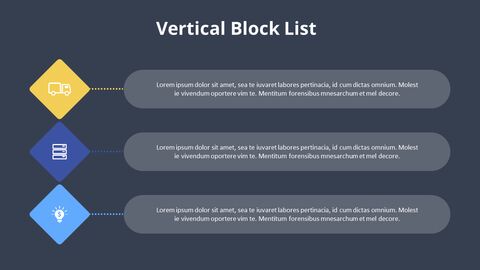 Three Text Box List Diagram