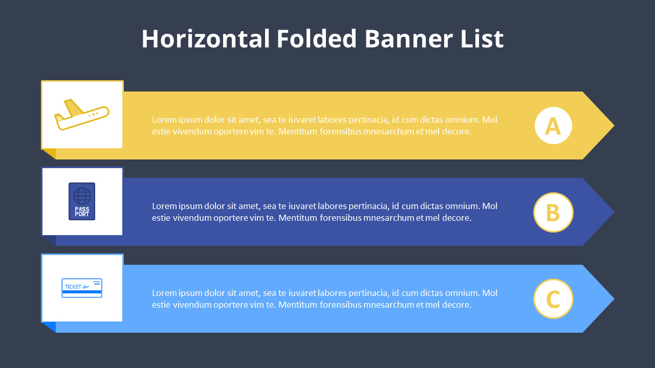 Three Text Box List Diagram