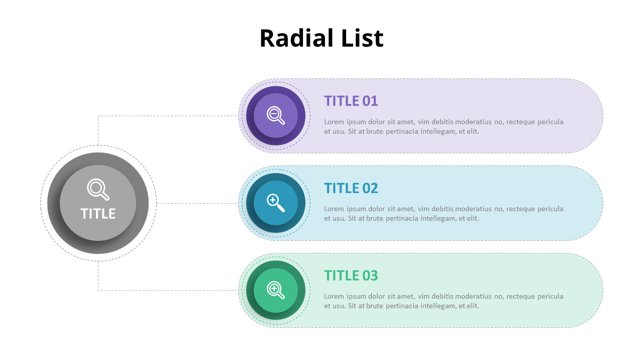 Vertical Radial List Diagram