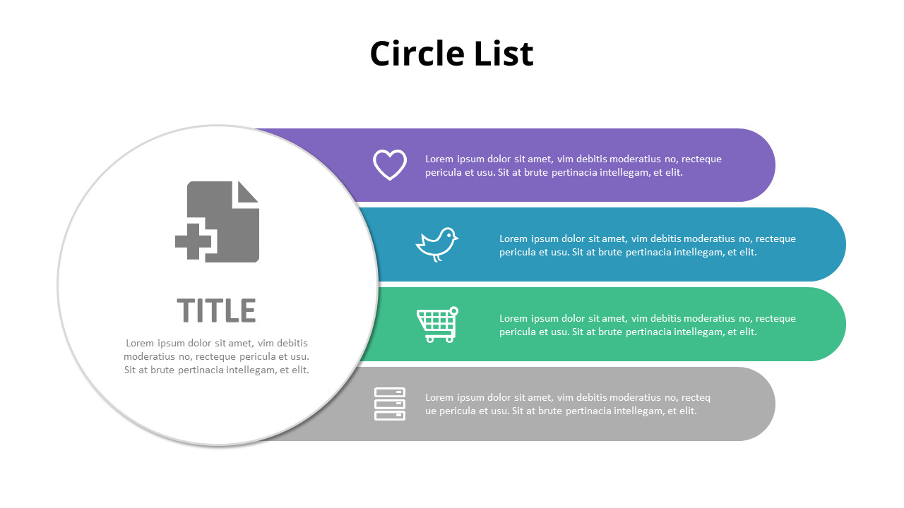 Vertical Radial List Diagram