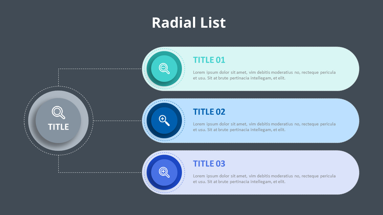 Vertical Radial List Diagram