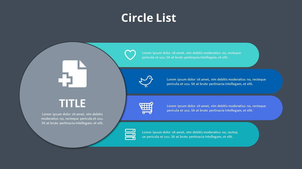 Vertical Radial List Diagram