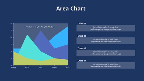 4 Stages Colored Filled Area Chart