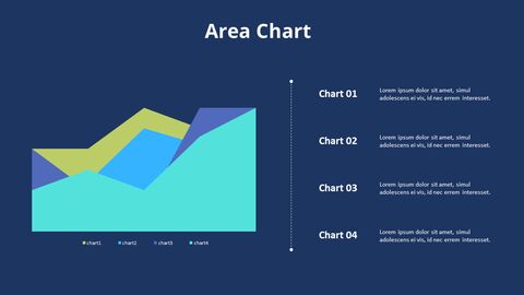4 Stages Colored Filled Area Chart