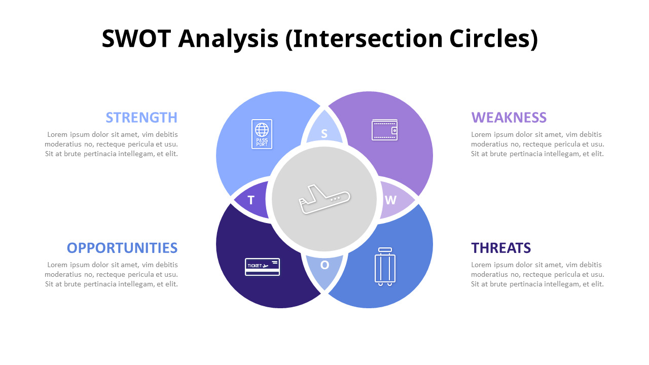 Purple SWOT Analysis Animation Diagram