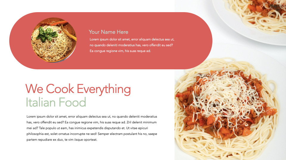 Italian Food Keynote to PPT|Business