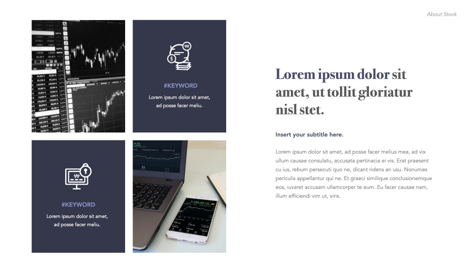 Stock Market company profile template design|Business|Keynote