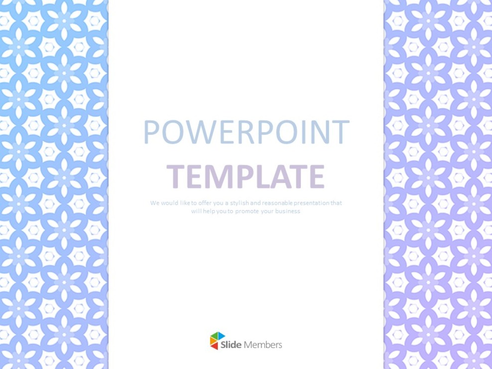 Blue and Purple Traditional Flower Pattern - Free PPT Template