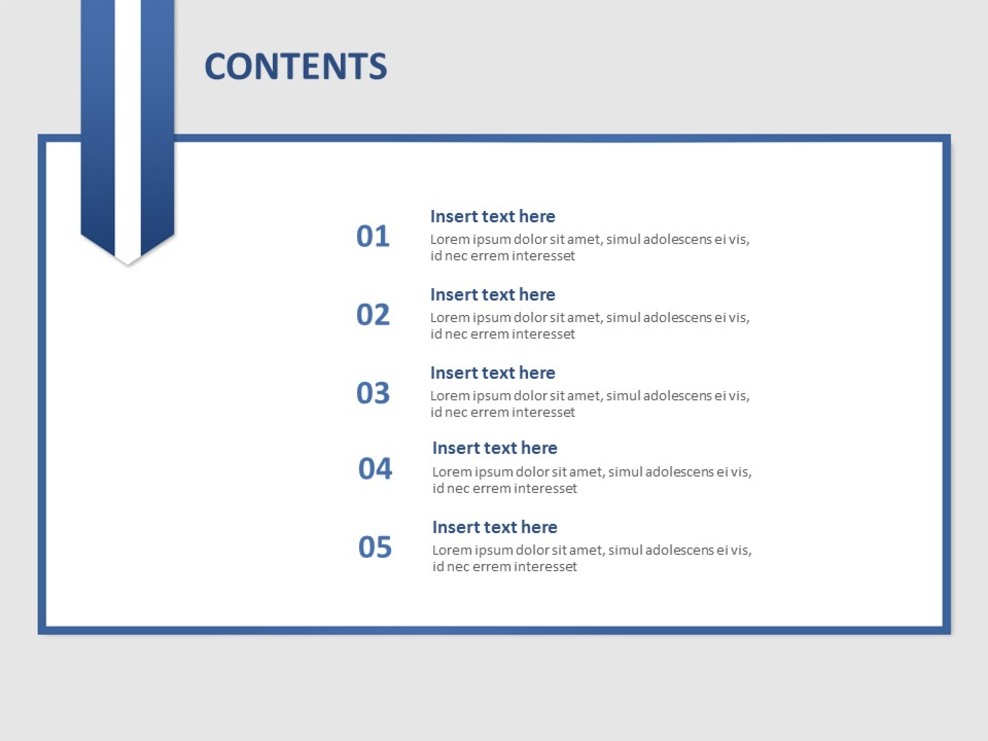 Blue Bookmark - Free PPT Template