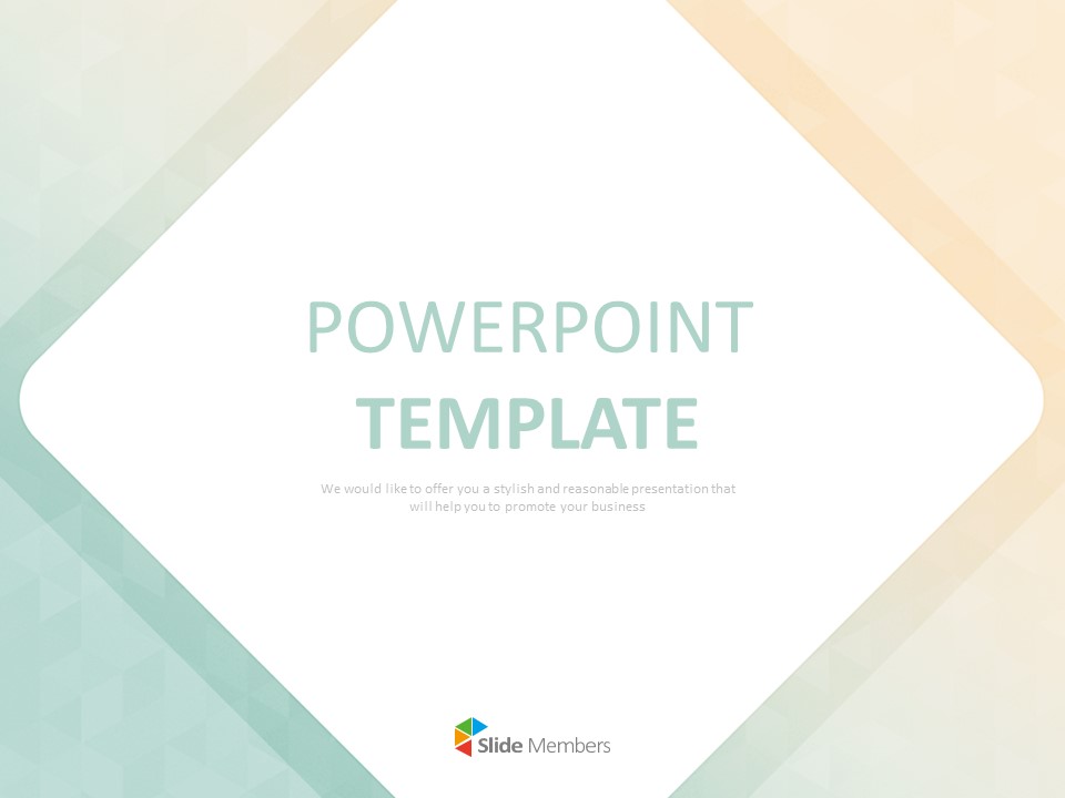 Diamond Colored With Warm Mint and Orange - Free Design Template