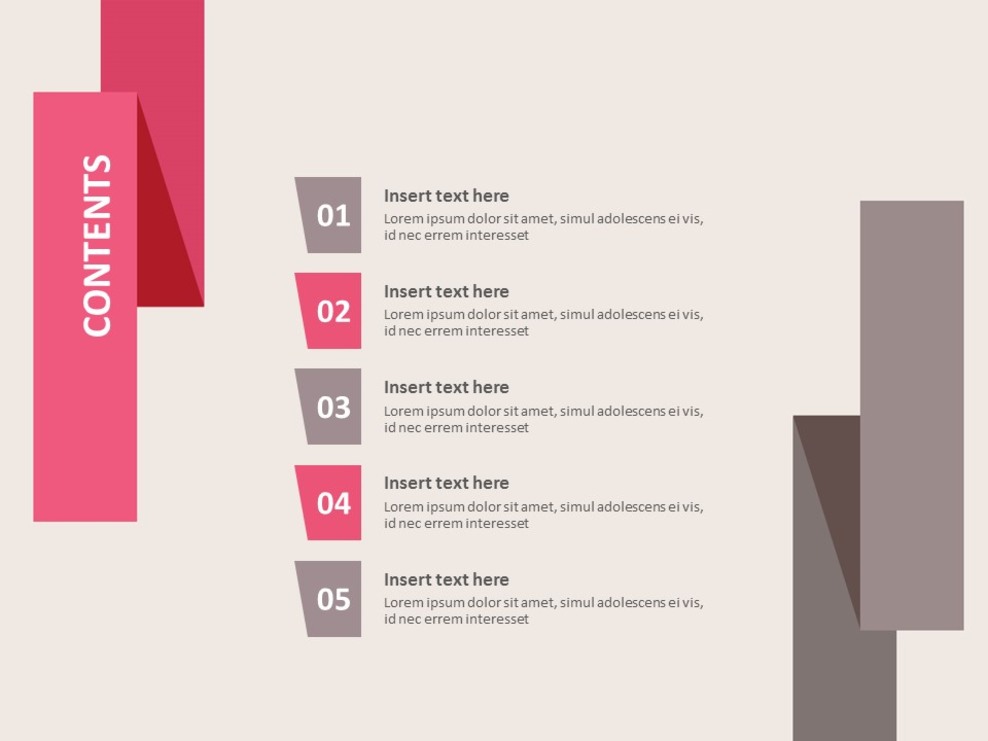 Forme pliée avec du gris et du rose - Modèle PPT gratuit