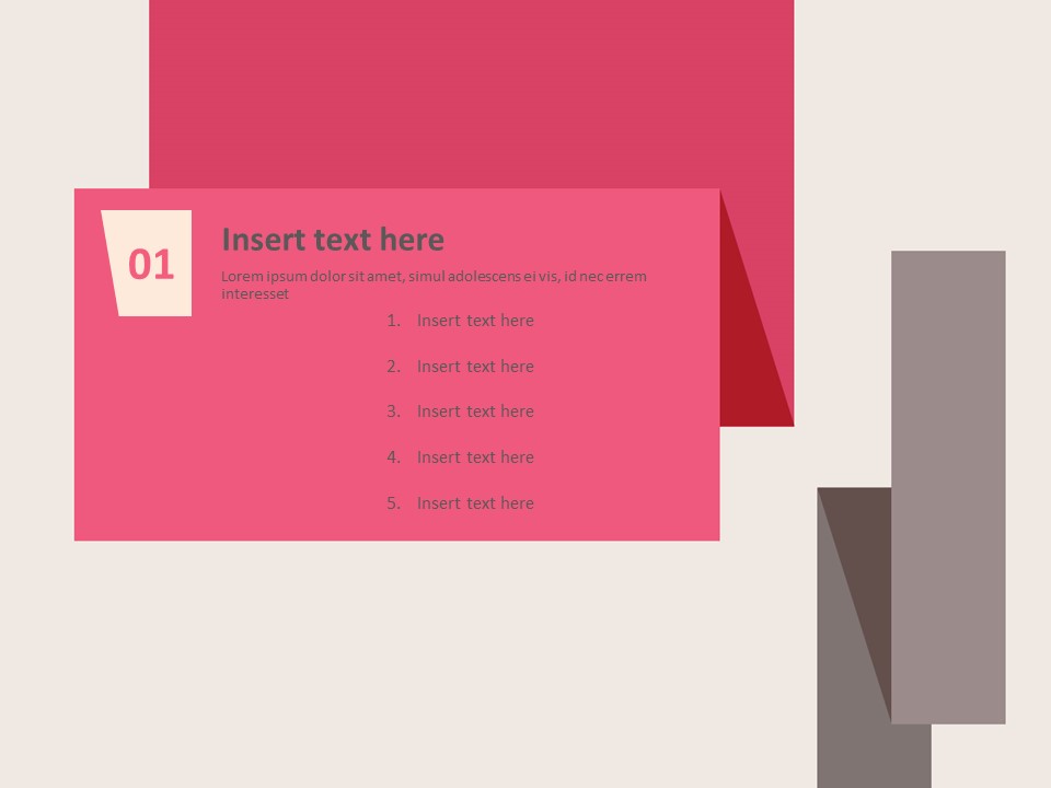 Folded Shape With Gray and Pink - Free PPT Template