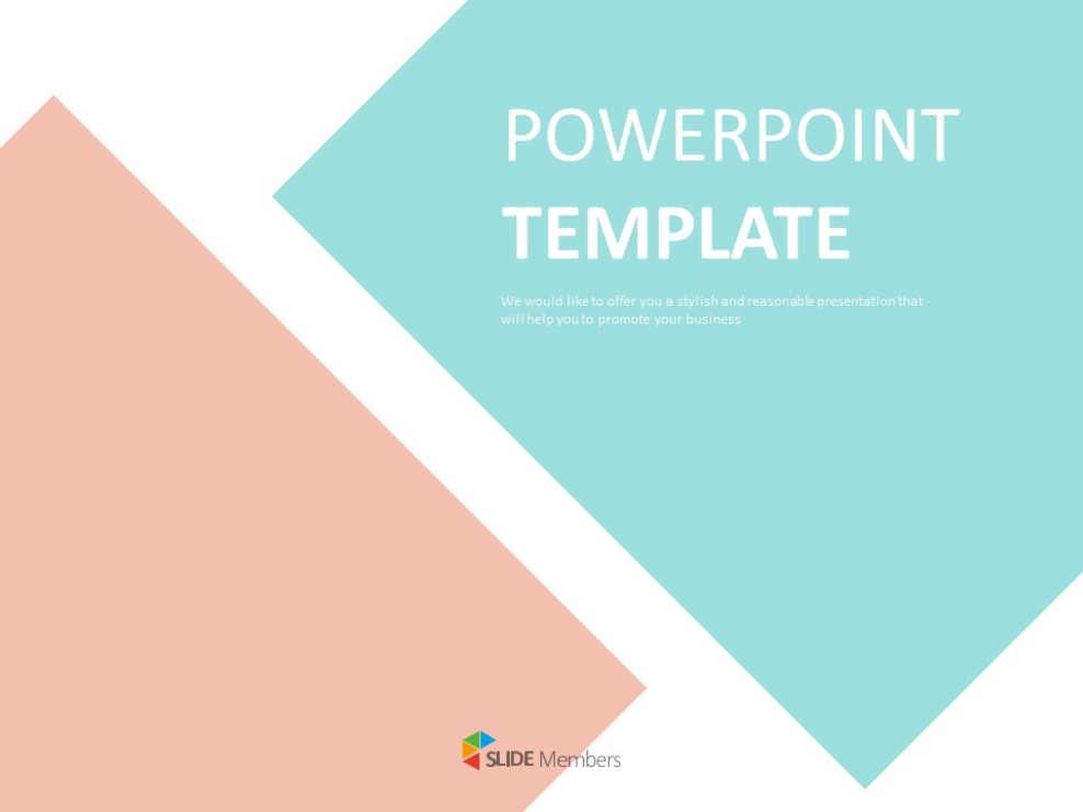 Free PPT Template - Coral Squares & Mint Squares