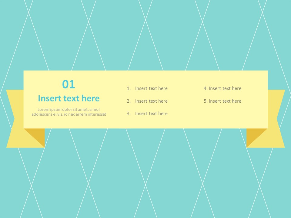 Free Template Design - Mint Background With Lemon-yellow Ribbons