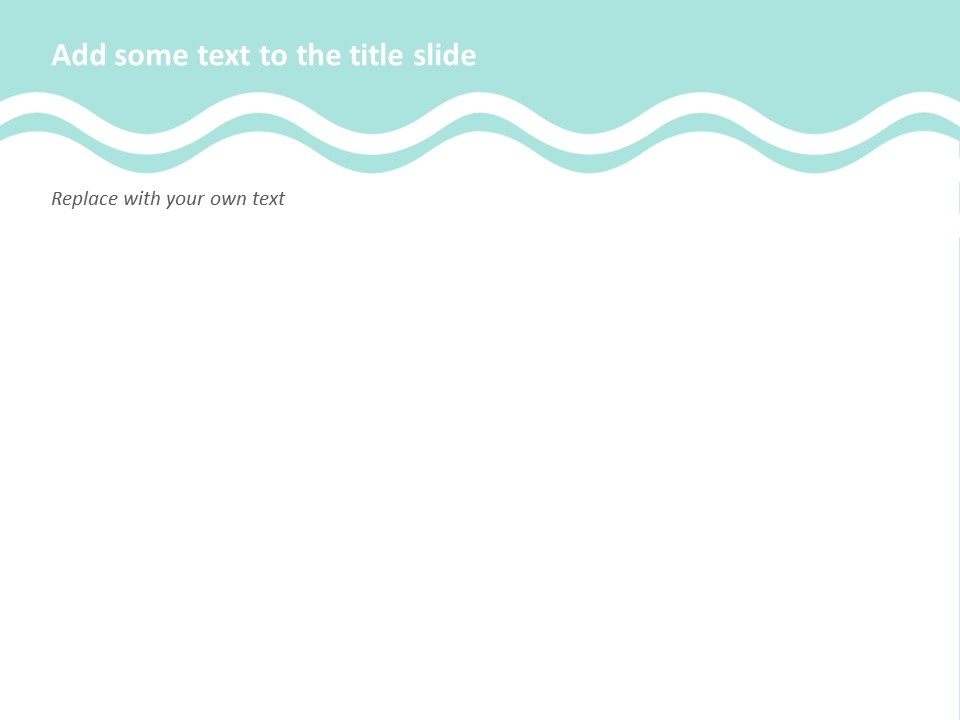 White Waves With Mint Background - Free Presentation Templates