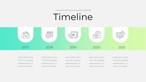 Bank Gradient Timeline PPT Design|Single Slides