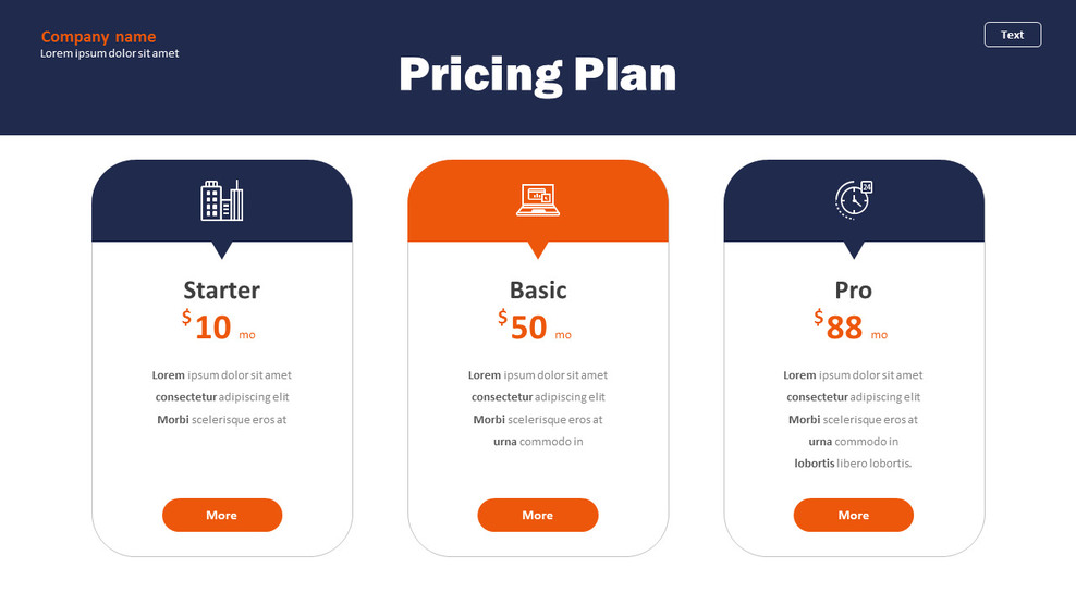 Business Pricing Plan Simple Deck|Prices|Single Slides