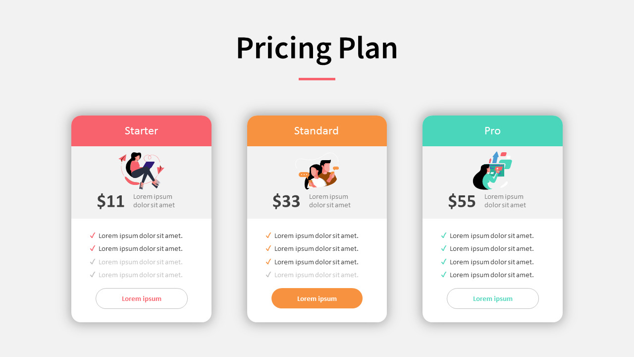 Communication Pricing Plan Single Layout|Prices|Slides