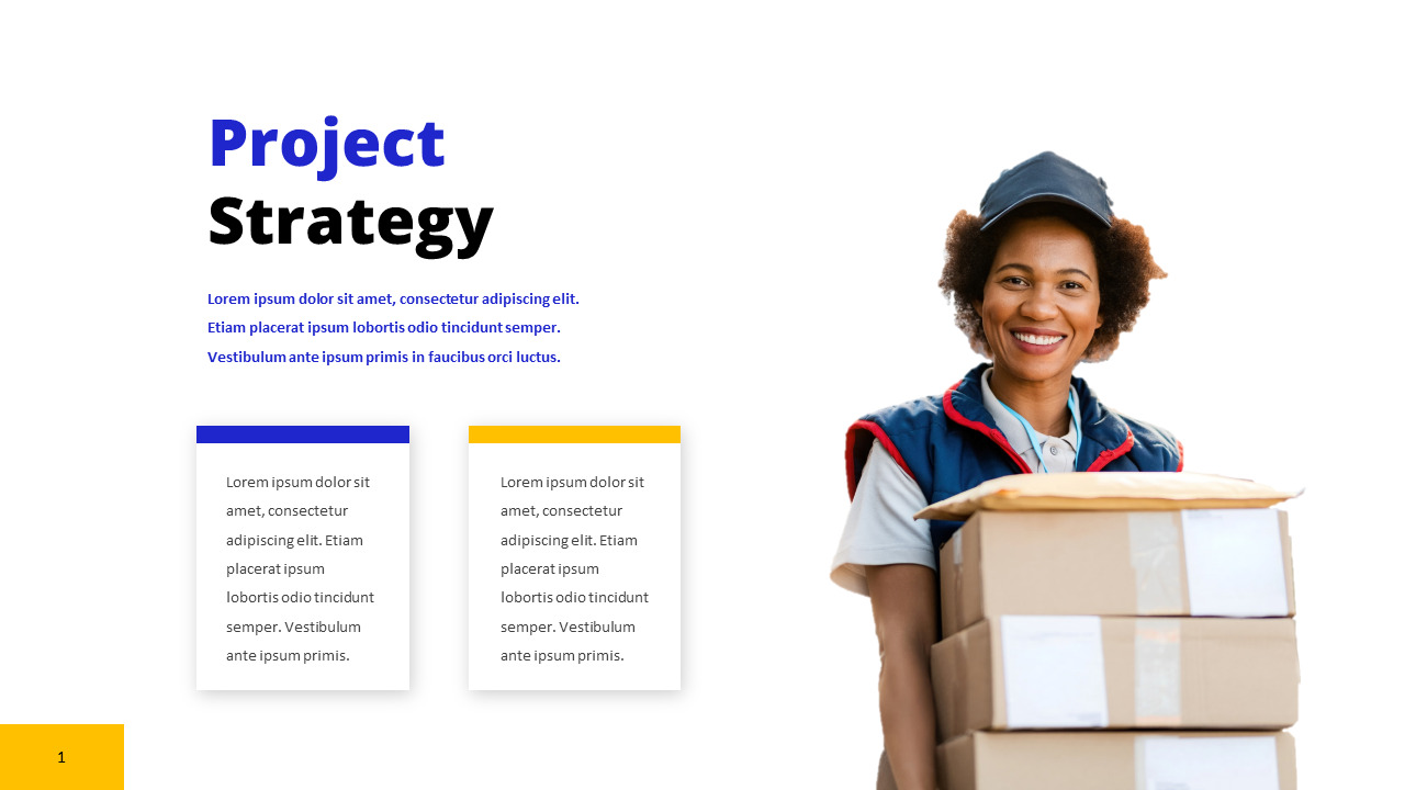Courier service Project Strategy Single Layout|Slides