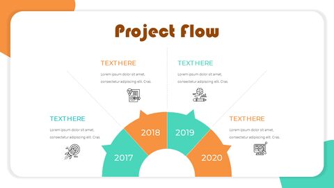 Startup Semicircle Project Flow PPT Deck Design|Timeline|Single Slides