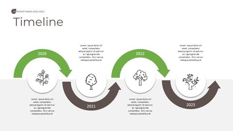 Tree Circle Timeline Template Layout|Single Slides