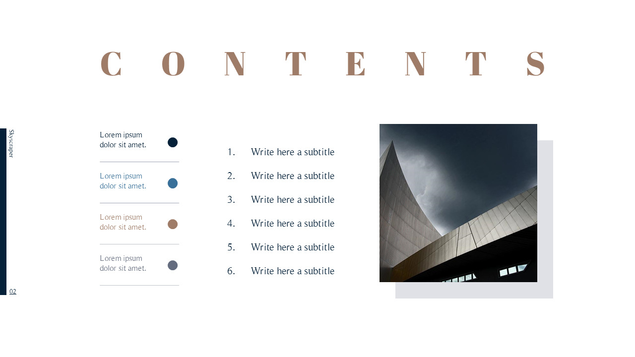 Hermoso rascacielos de la ciudad Propuesta de PowerPoint